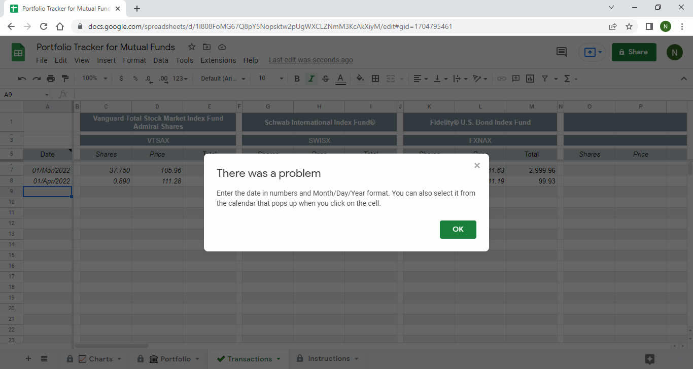 ETF, Mutual & Index fund portfolio tracker spreadsheet - Investing