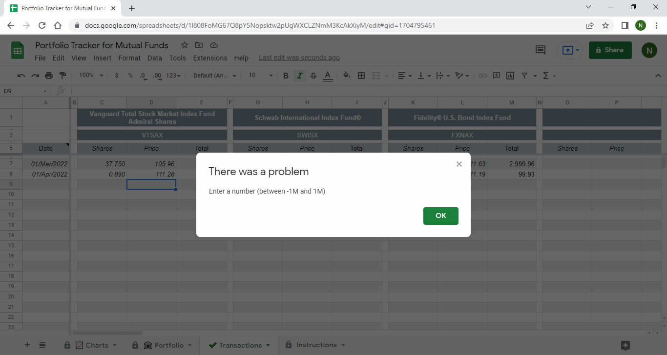 ETF, Mutual & Index fund portfolio tracker spreadsheet - Investing