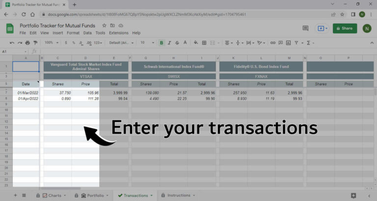 ETF, Mutual & Index fund portfolio tracker spreadsheet - Investing