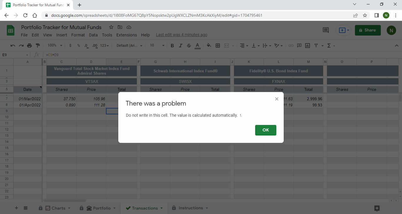 ETF, Mutual & Index fund portfolio tracker spreadsheet - Investing